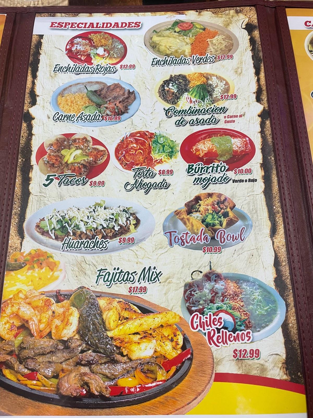 Menu at Restaurant El Gallo De Jalisco, Guymon