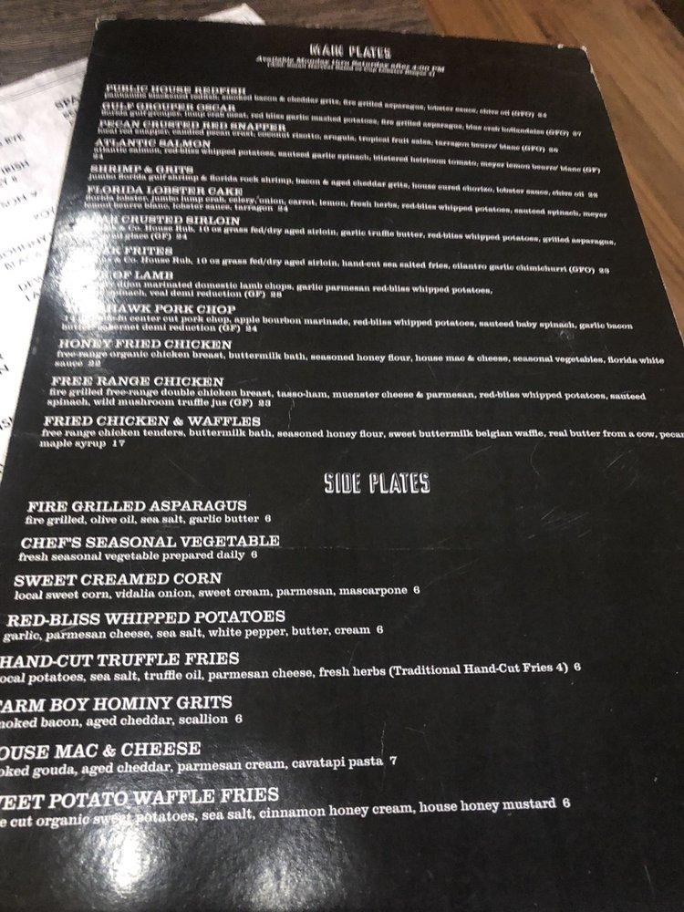 Menu at The General Public House, New Smyrna Beach