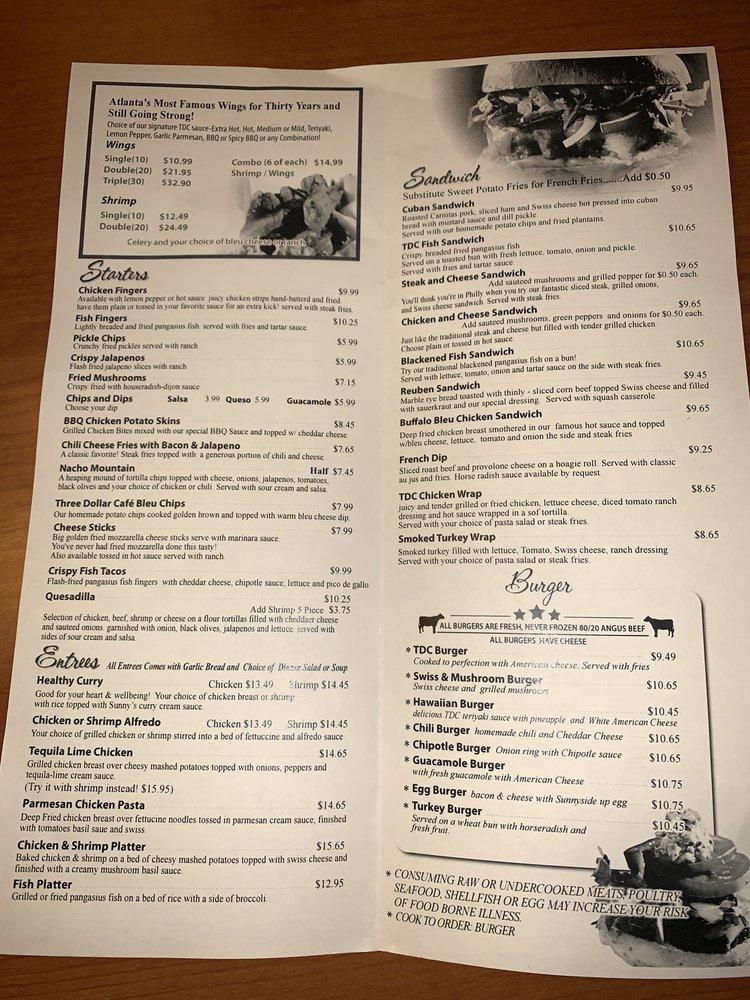 Menu at Three Dollar Cafe, Marietta, Windy Hill Rd SE #132