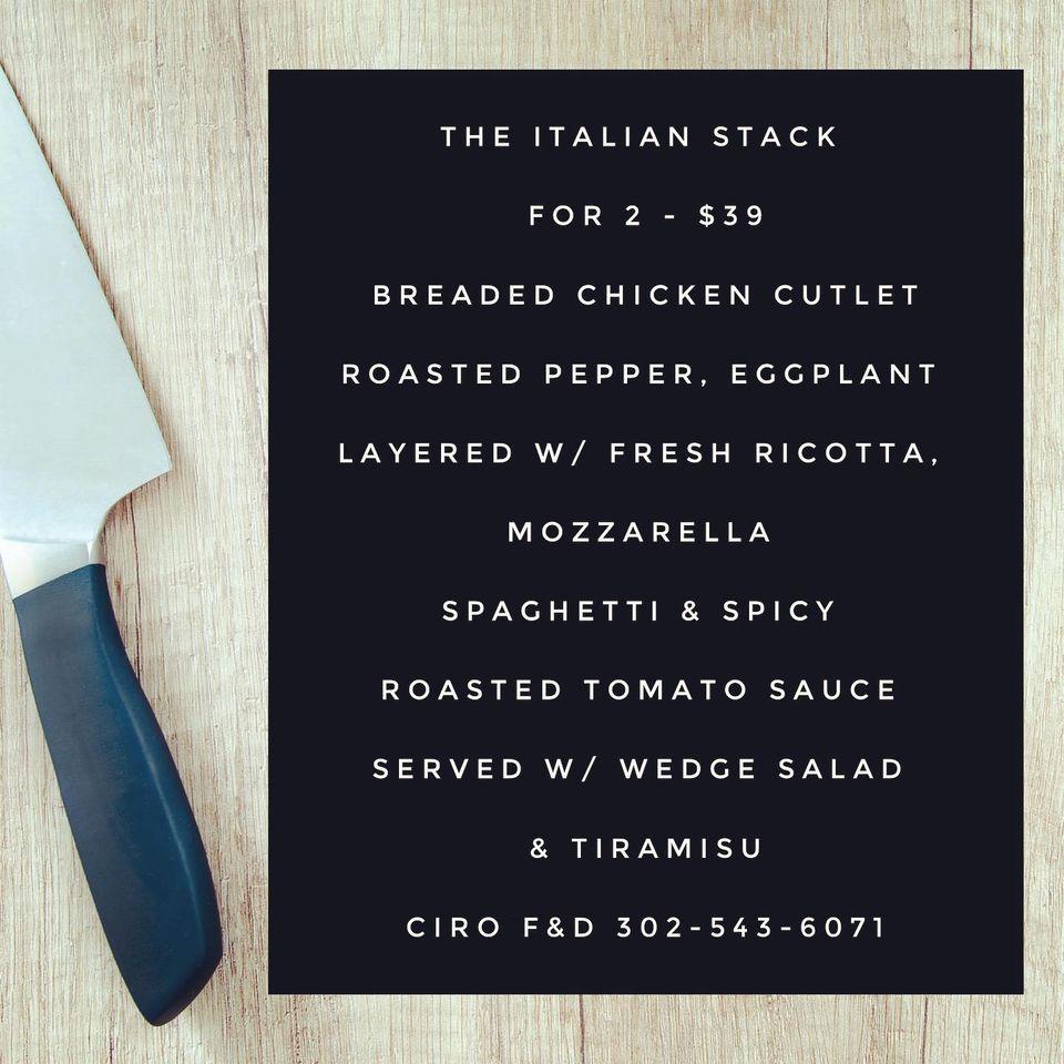 Menu at Ciro Food And Drink pub & bar, Wilmington