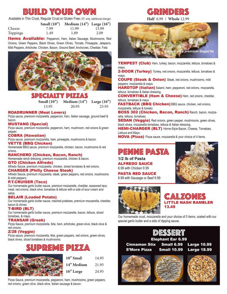 Menu at Classic Pizza pizzeria, Central Lake