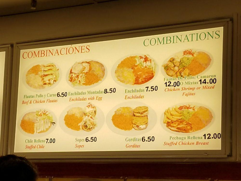Menu at Taco Mex restaurant, Rio Rancho