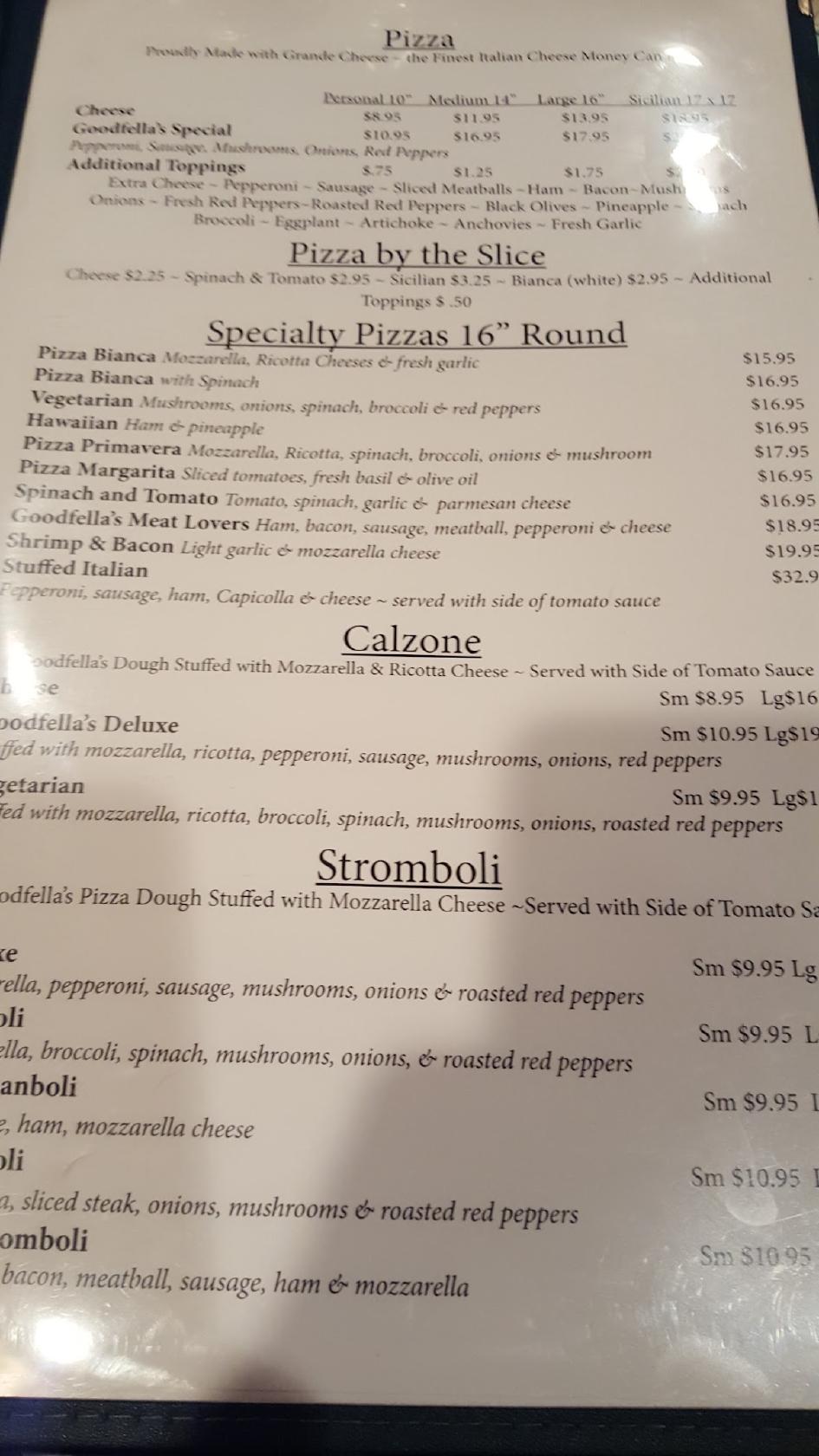 Menu at Goodfella's Pizzeria & Italian Restaurant, DeBary