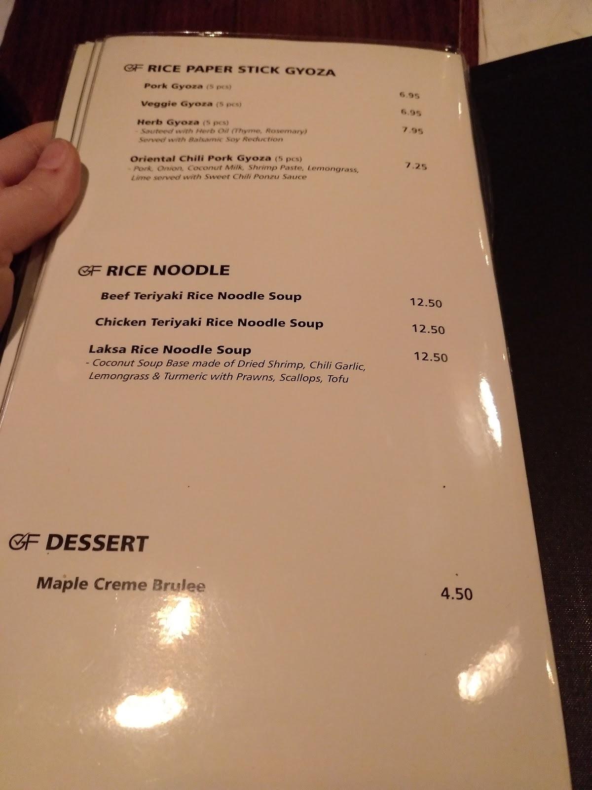 Menu at Iki Japanese Restaurant, Vancouver