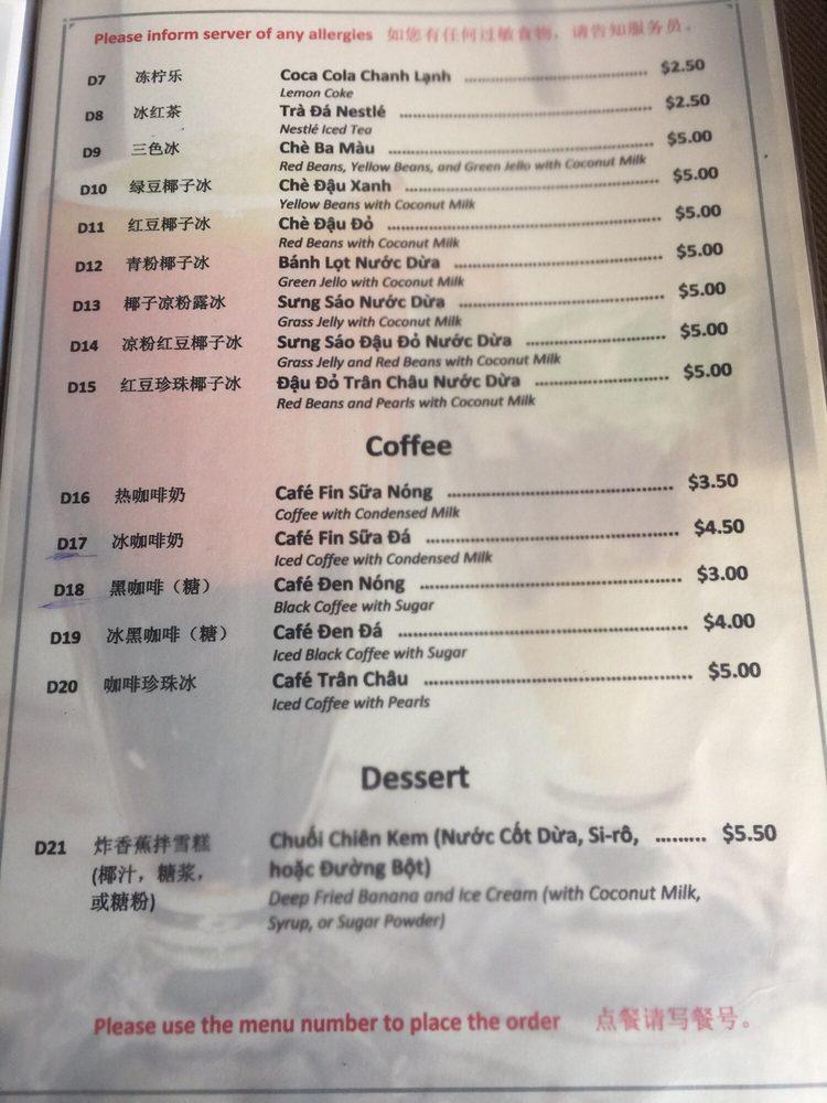 Menu at Merivale Noodle House restaurant, Ottawa