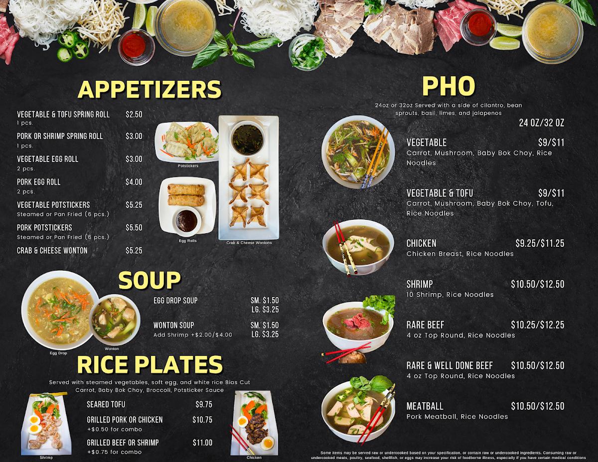 Menu at MoPho restaurant, Loveland
