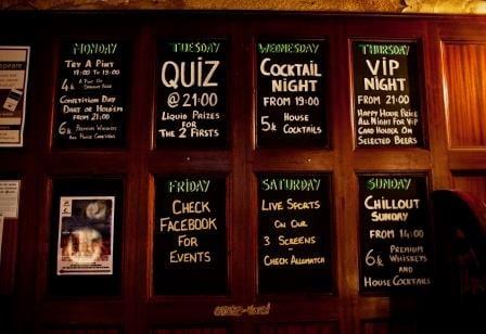 Menu at The Shakespeare pub & bar, Montpellier
