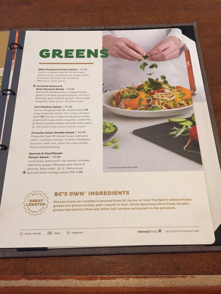 Menu at White Spot Chilliwack restaurant, Chilliwack