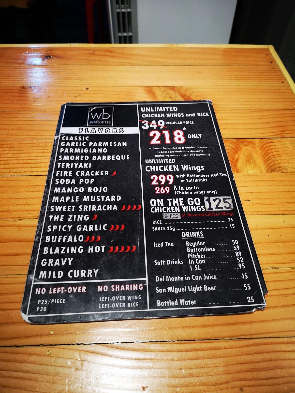 Menu at Wing Bites Tanza restaurant, Tanza