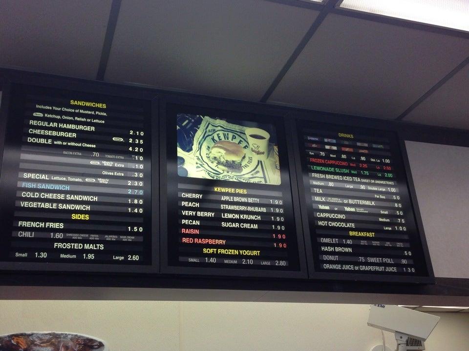 Menu at Kewpee Hamburgers restaurant, Lima, Bellefontaine Ave