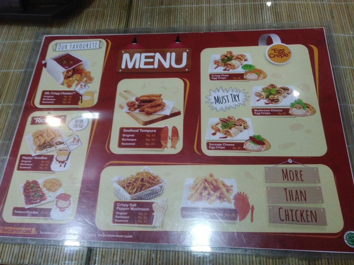 Menu at Shihlin restaurant, Batam