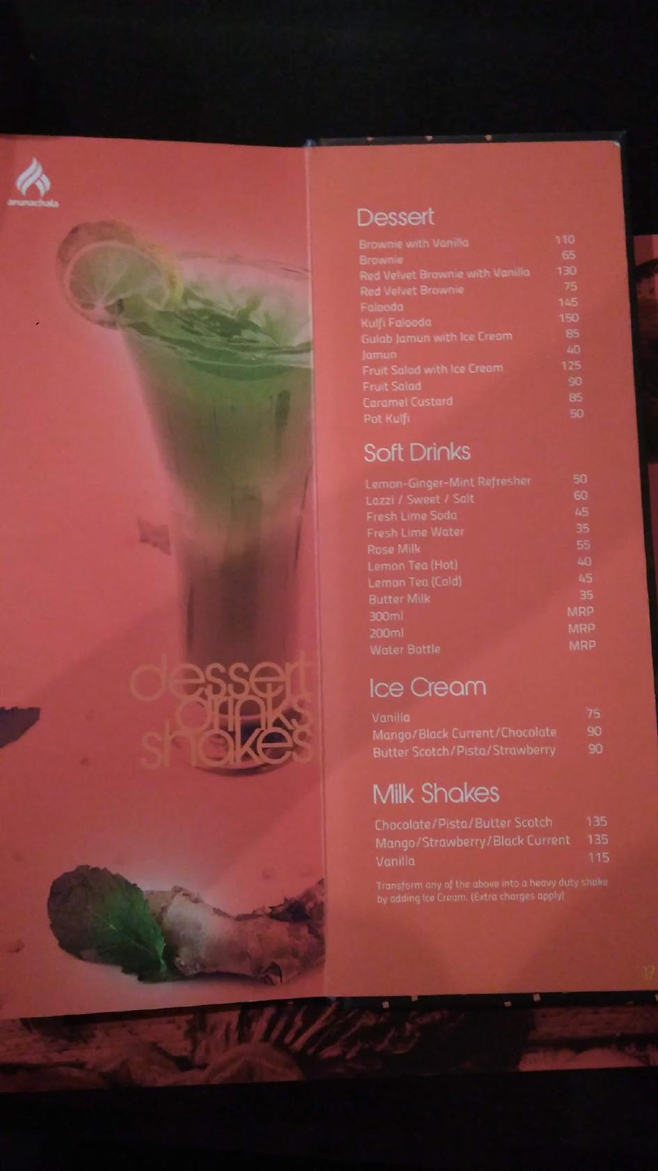 Menu at Arunachala - Incredible Indian Cuisine, Coimbatore