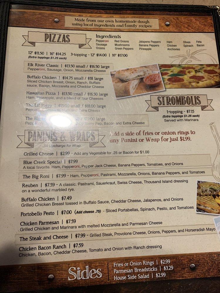 Menu at Roni's Pizza Bar, Elkview, Frame Rd