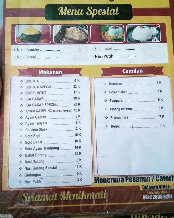 Carta del restaurante SOTO SEGER & SOP IGA - Bu Ugik, Purwantoro