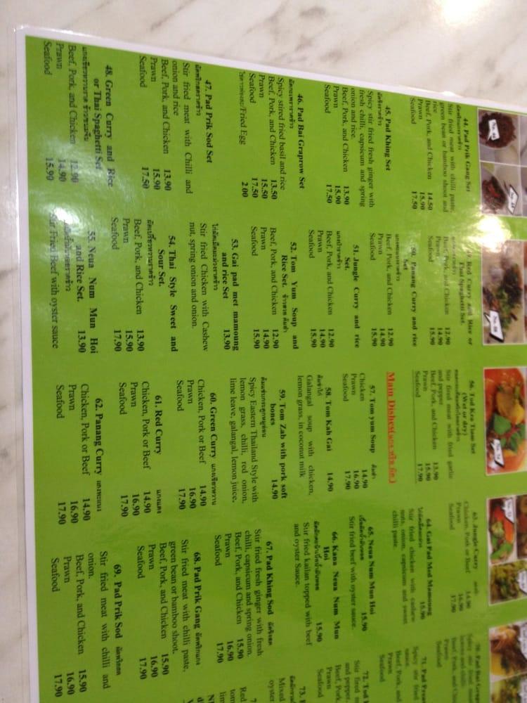 Menu at S & T Thai Gourmet Cafe, Northbridge