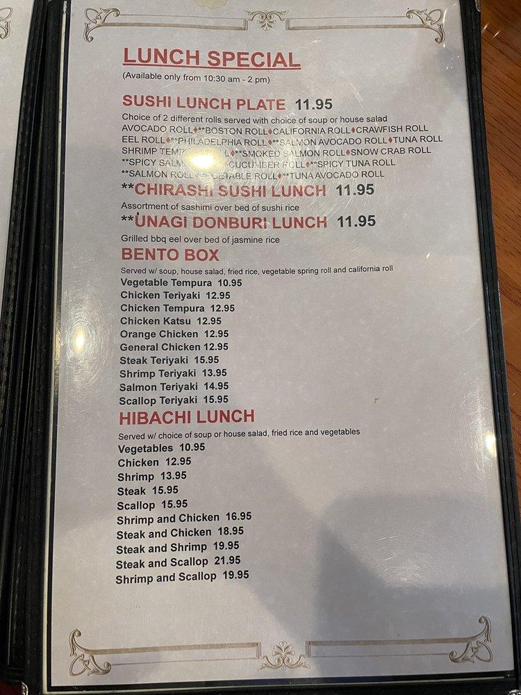 Menu at Wasabi - Japanese Cuisine restaurant, Ocean Springs