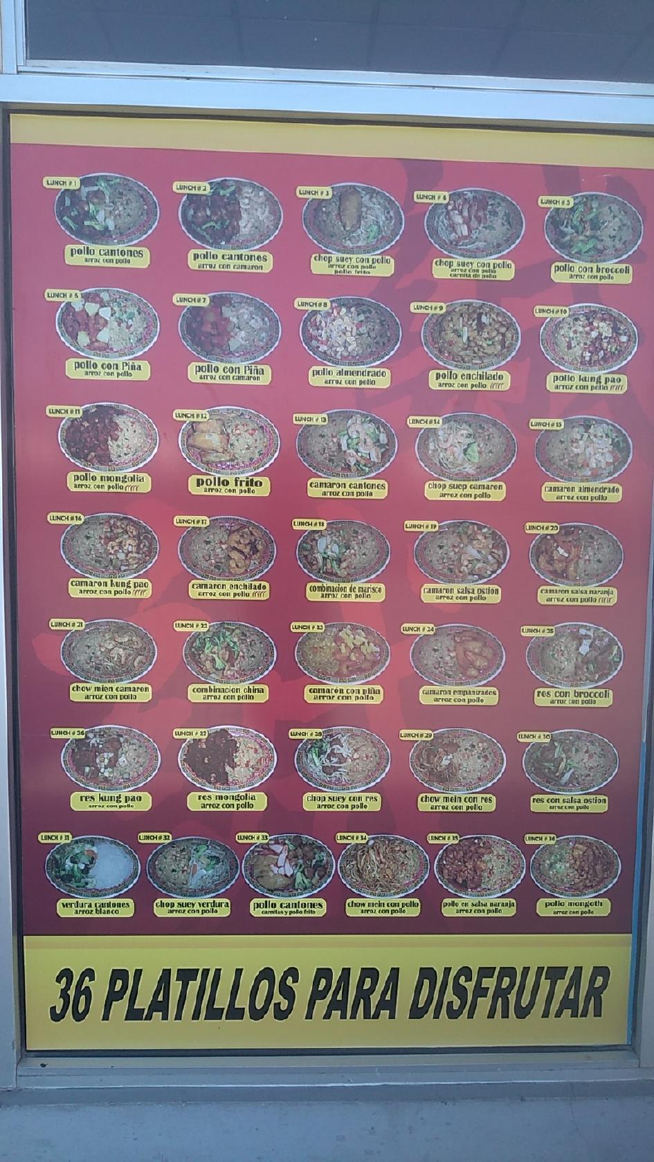 Carta del restaurante COMIDA CHINA YULLI, Tijuana