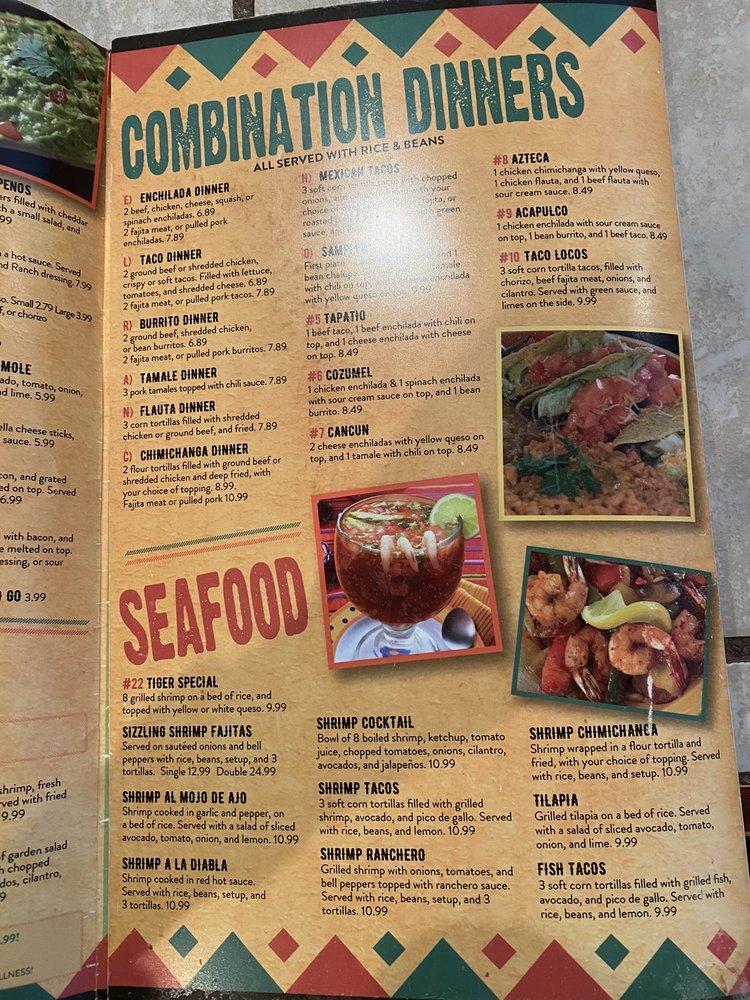 Menu at El Rancho Mexican Grill restaurant, Talihina