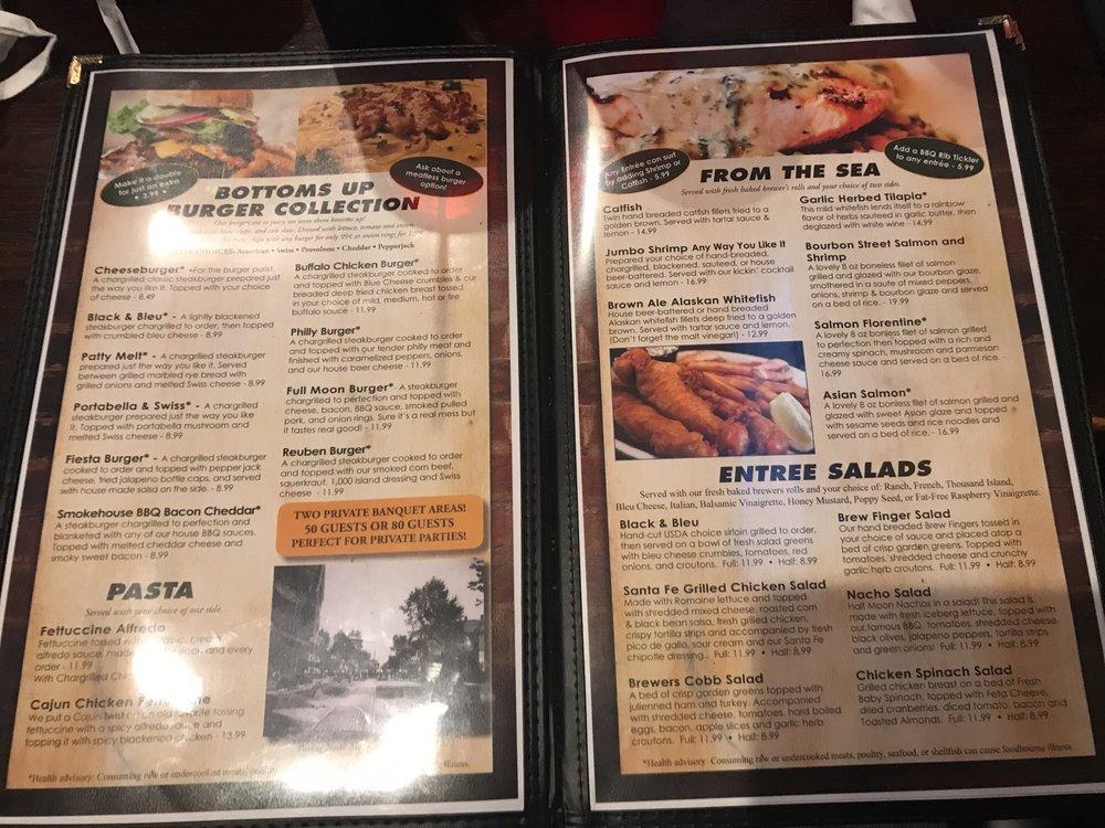 Menu at Half Moon Restaurant & Brewery, Kokomo