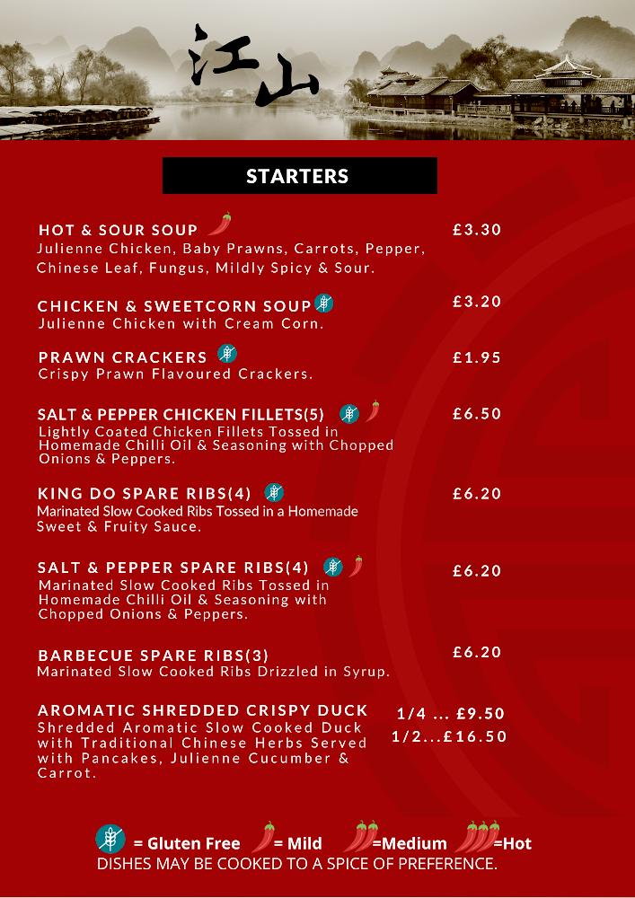 Menu at Kong San restaurant, Clitheroe