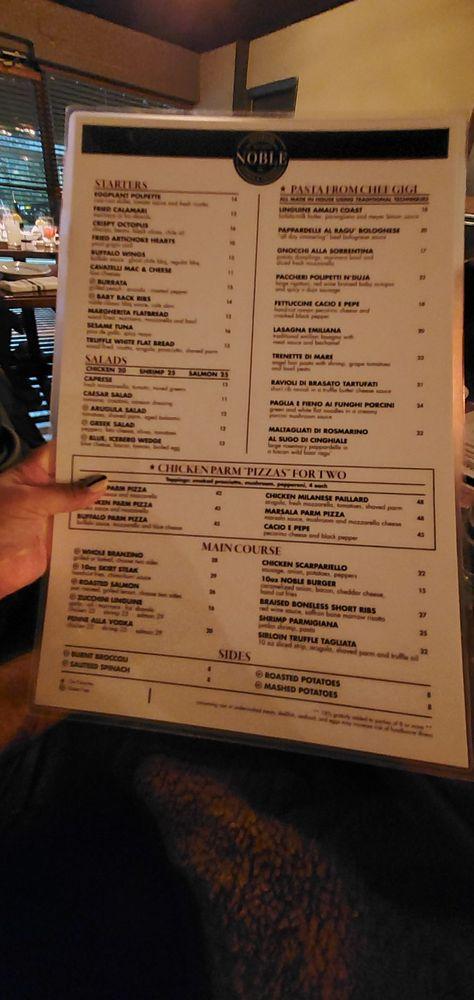 Menu at Noble Kitchen & Cocktails pub & bar, Oceanside