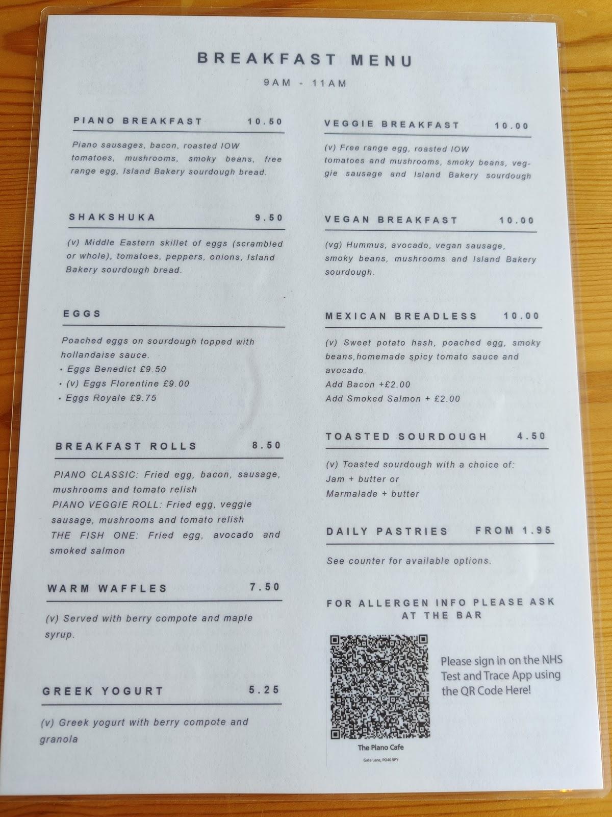 Menu at Piano Cafe & Greek Takeaway, Freshwater