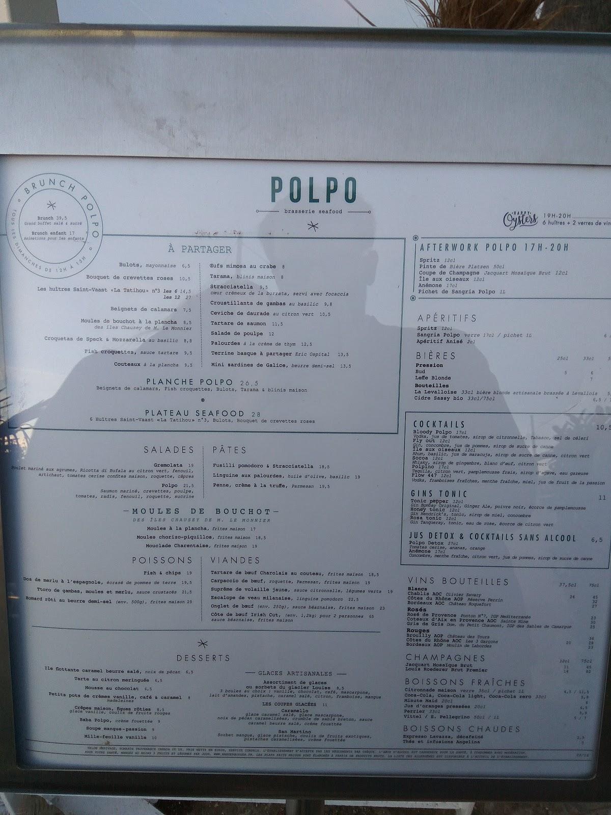 Menu au Polpo Brasserie restaurant, Levallois-Perret