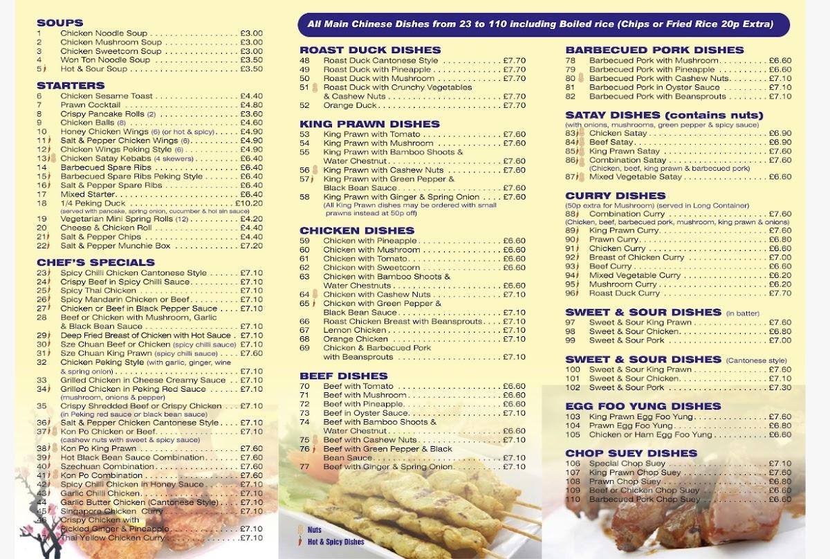 Menu at Capital chinese fast food, Alva