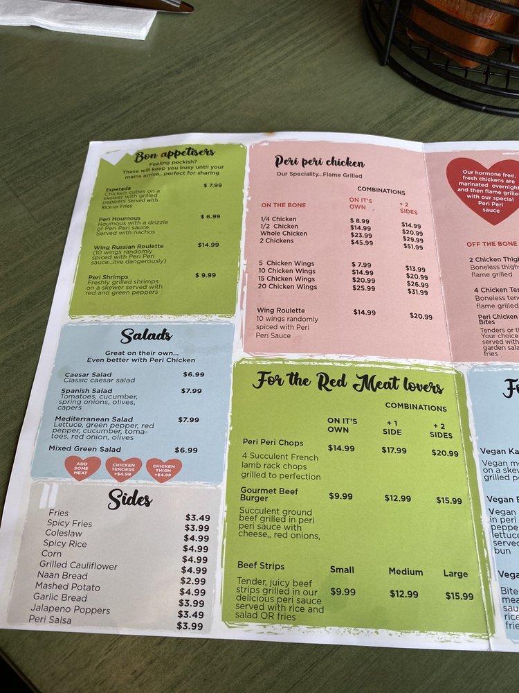 Menu at Frangos Peri Peri Hicksville restaurant, Hicksville