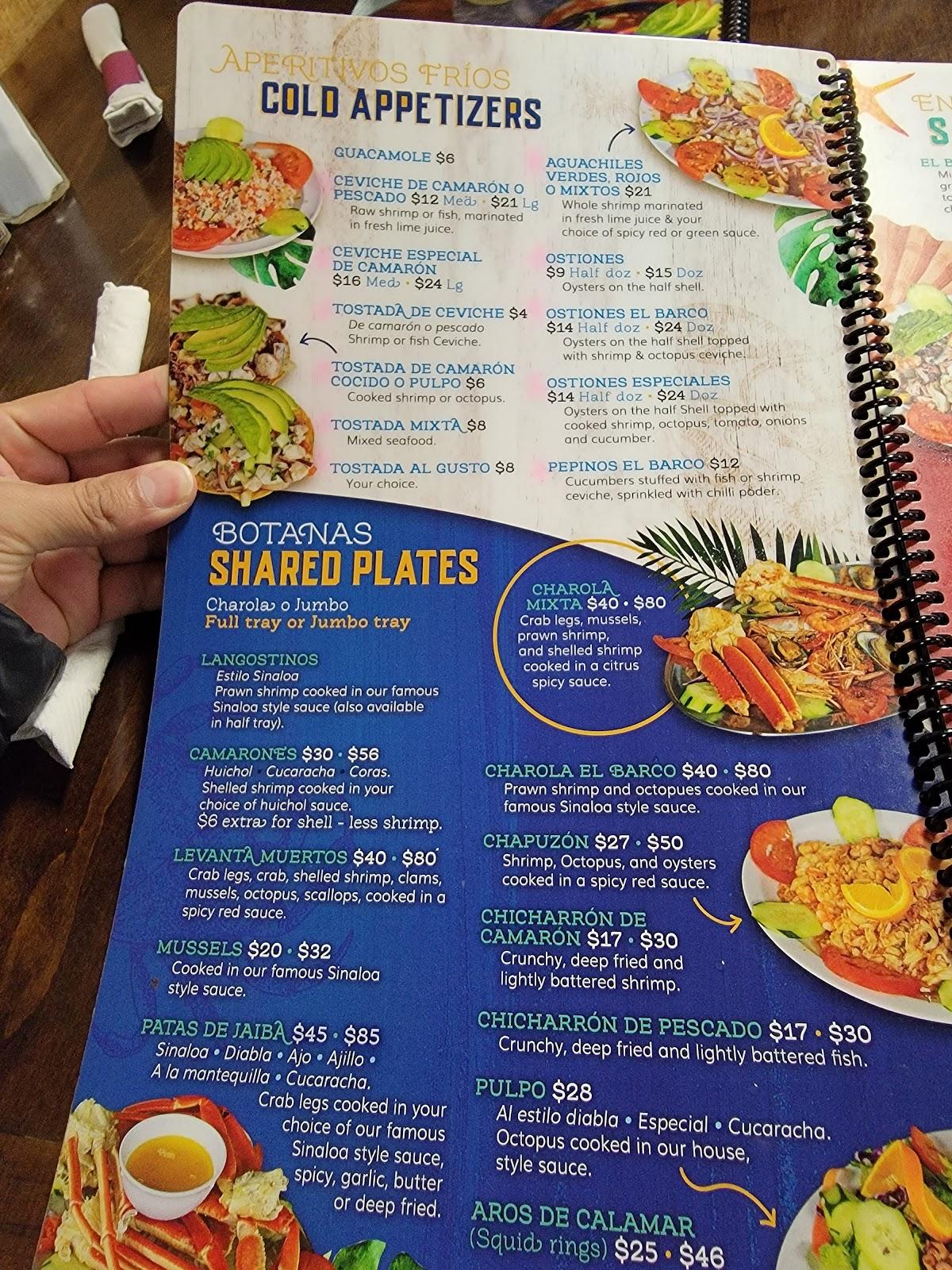 Menu at Mariscos EL BARCO (Estilo Nayarita) Sea Food, Richmond, Rigsby Rd
