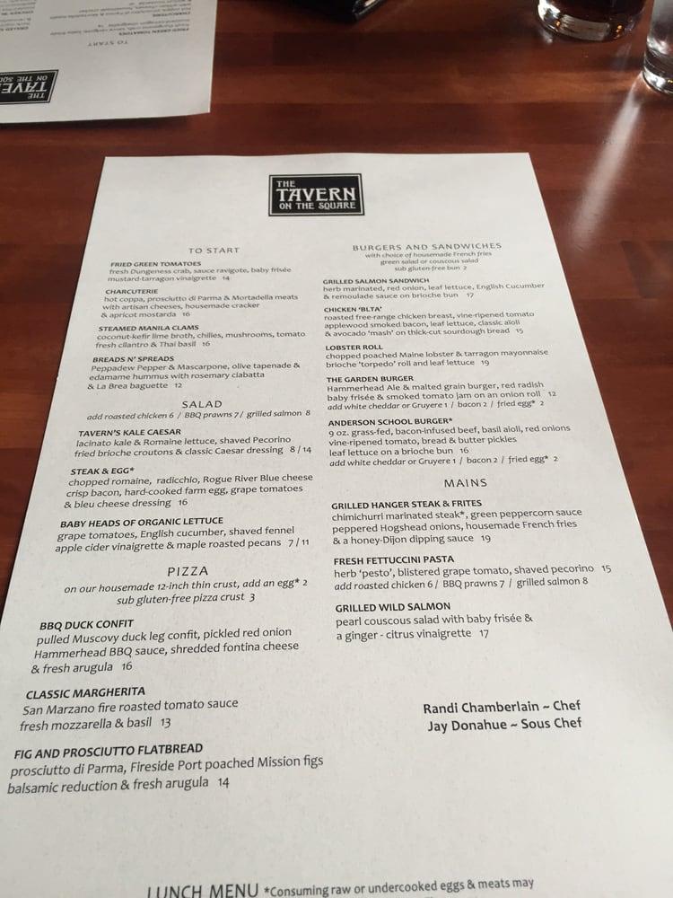 Menu at McMenamins Anderson School pizzeria, Bothell