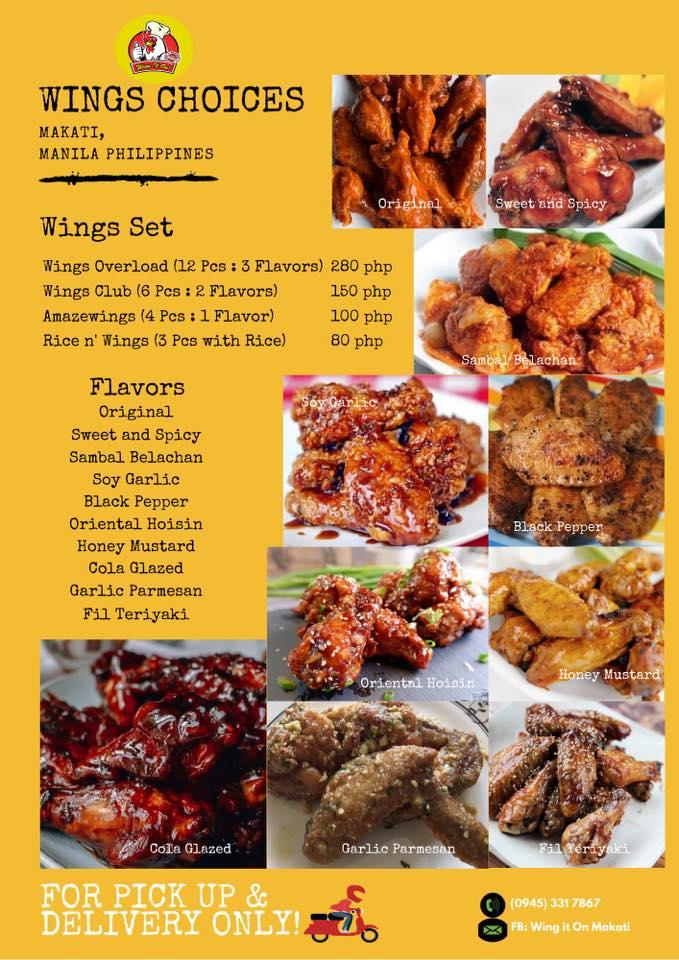 Carta del restaurante Wing it On Makati, Makati