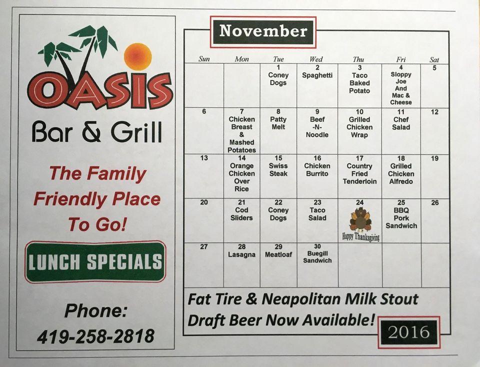 Menu at Oasis Bar & Grill, Antwerp