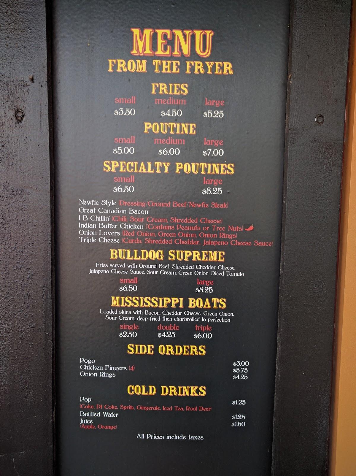 Menu at The Crispy Spud restaurant, Carleton Place