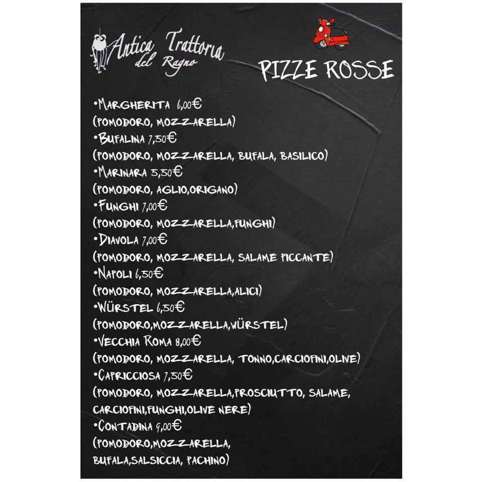 Menu da Antica Trattoria Del Ragno ristorante con griglia, Tivoli