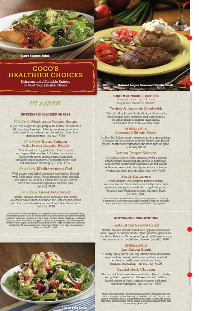 Menu at Coco's Bakery Restaurant, Los Angeles, Roscoe Blvd