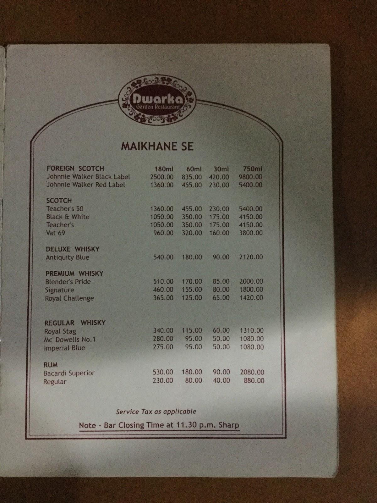 Menu at Dwarka Garden Restaurant, Nagpur, Dwarka Garden