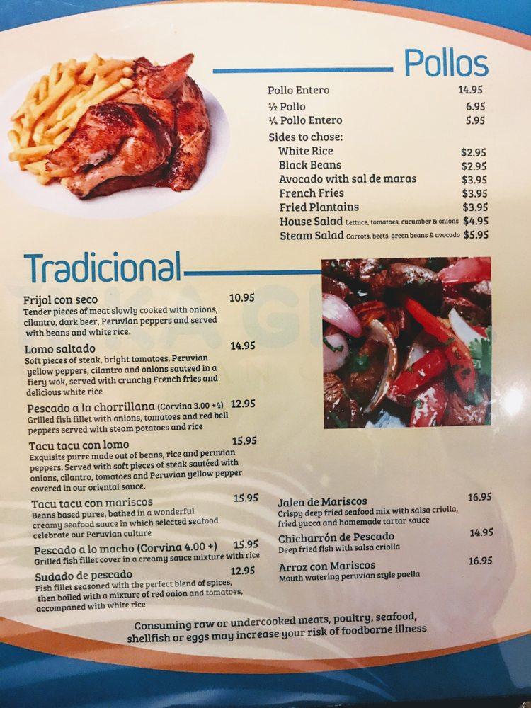 Menu at Inka Grill Peruvian Cuisine Roanoke VA restaurant, Roanoke ...