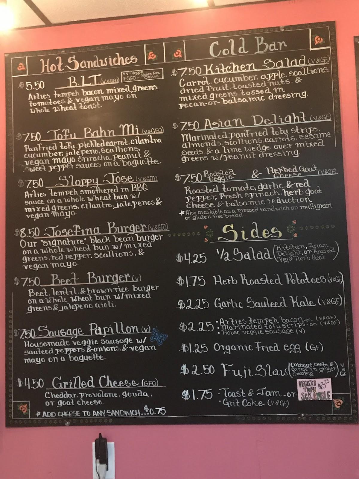 Menu at The Bark, Tallahassee