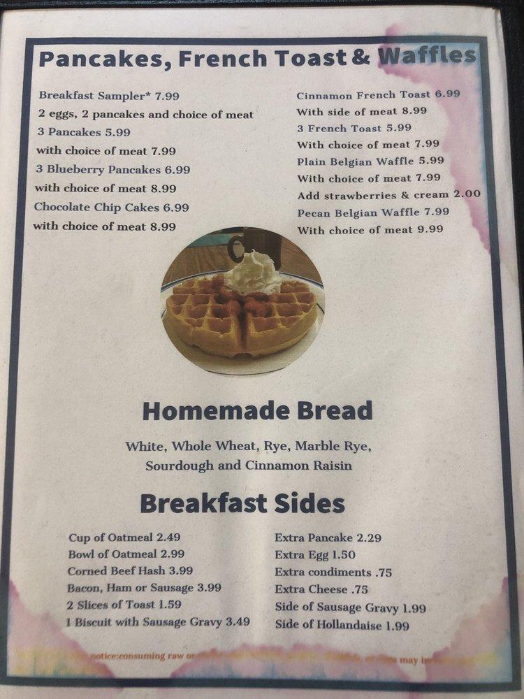 Menu at UP North Cafe, Ontonagon