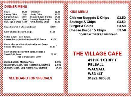 Menu at Village Bakery, Walsall, London House