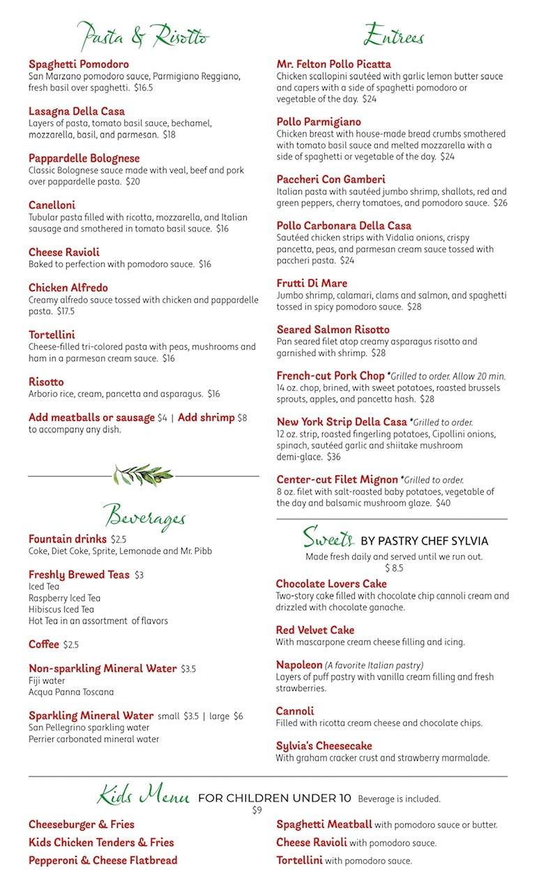 Menu at DOLCE KITCHEN restaurant, Jesup