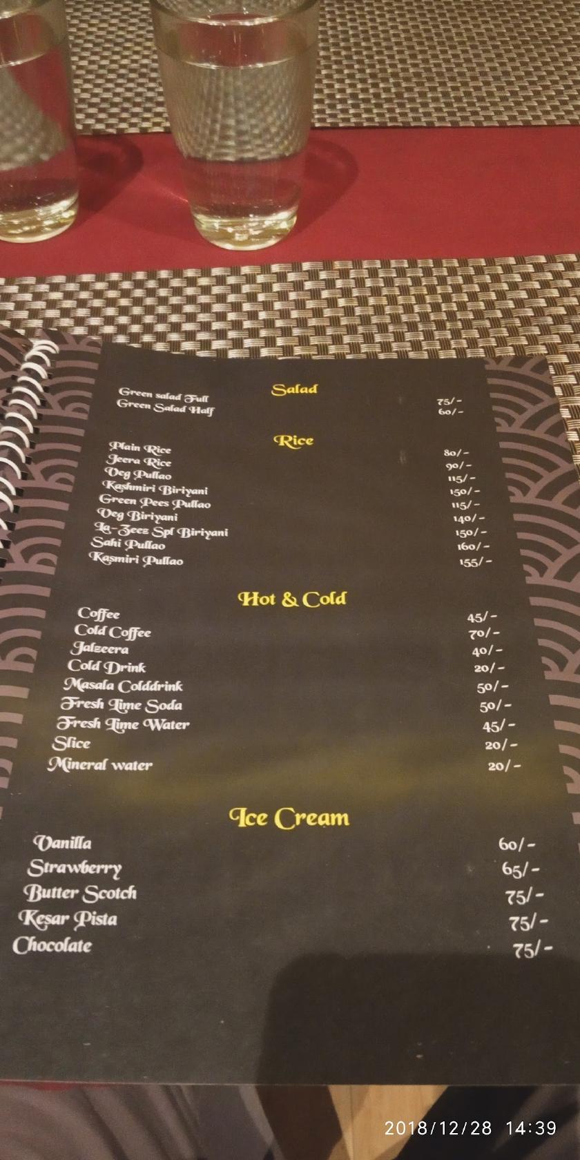 Menu at Lazeez Restaurant, Daltonganj