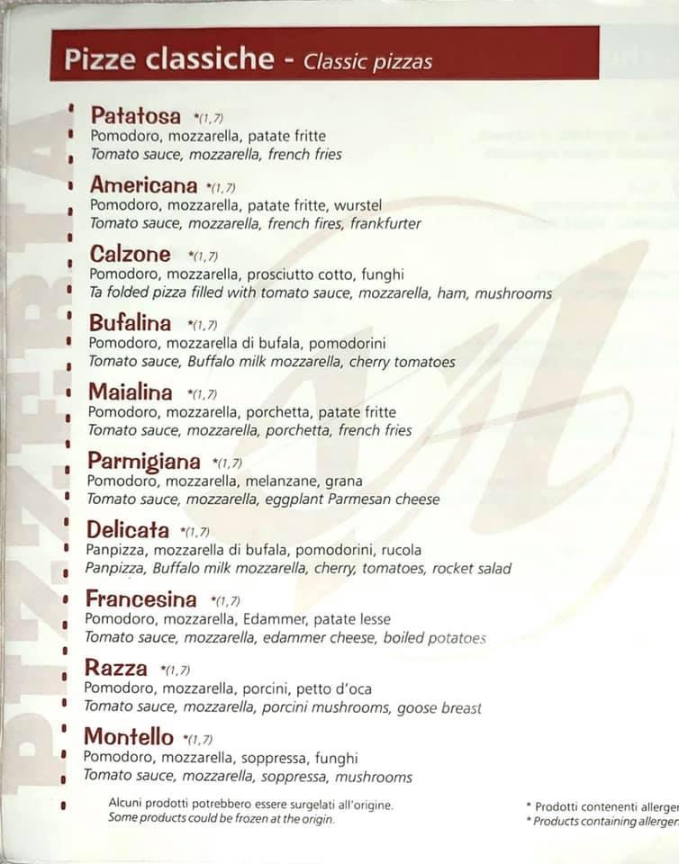 Menu da Ristorante Antica Vittorio La Rustica, Vittorio Veneto, Largo ...