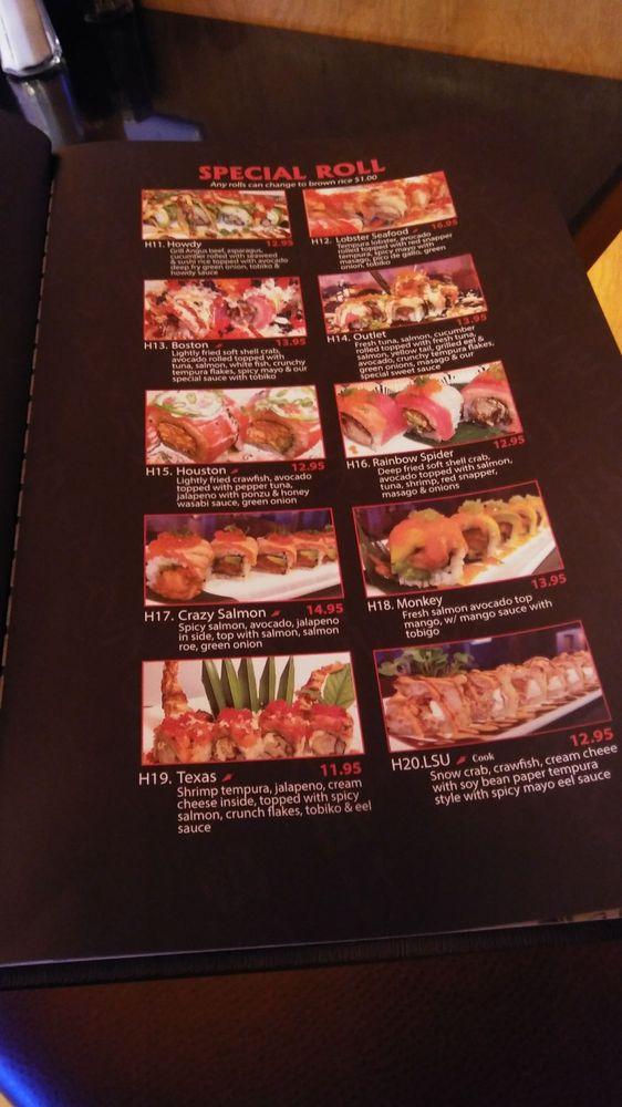 Menu at Yoko Japanese Kitchen restaurant, Cypress