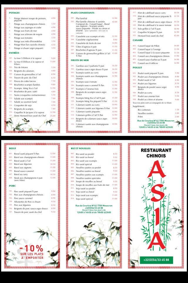 Menu au Asia, Mouscron
