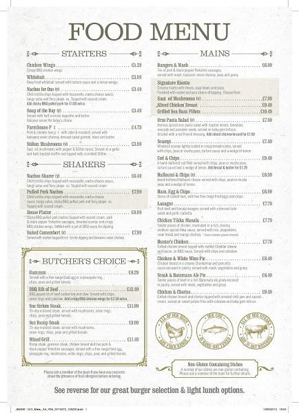 Menu at Barley Mow, Hersham, 67 Molesey Rd