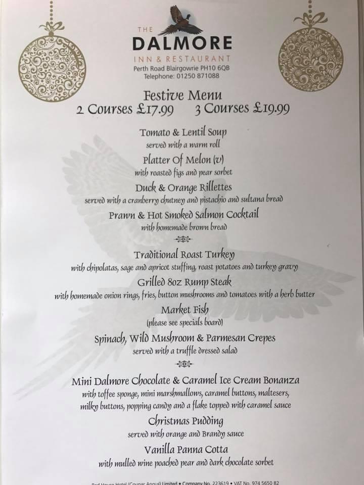 Menu at Dalmore Inn & Restaurant, Blairgowrie