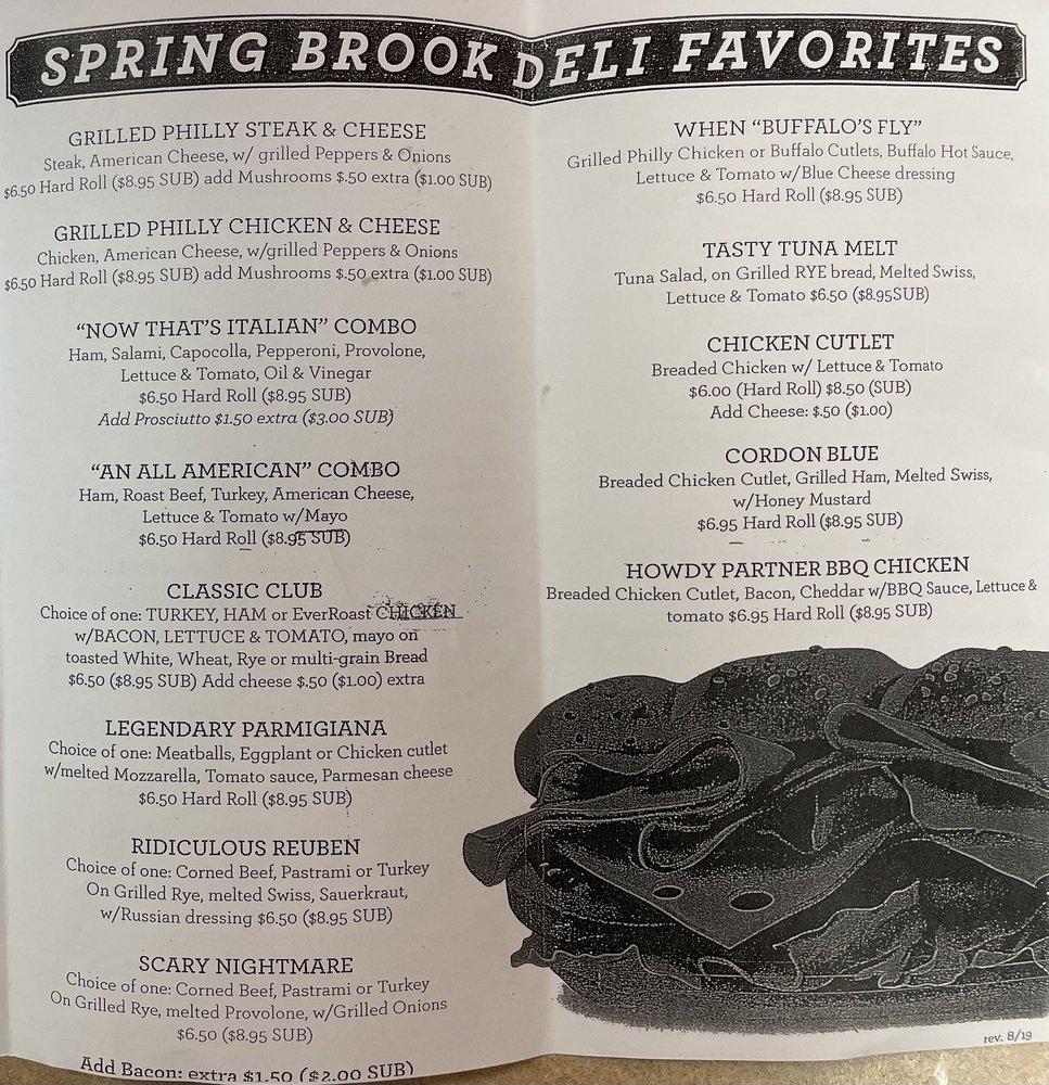 Menu at Springbrook Deli, Orange