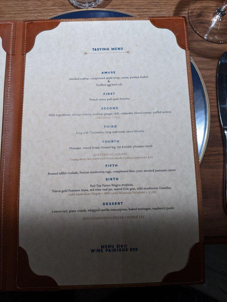Menu at The Butcher Chef steakhouse, Toronto
